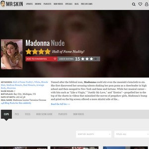 Madonna, ヌード有名人リスト