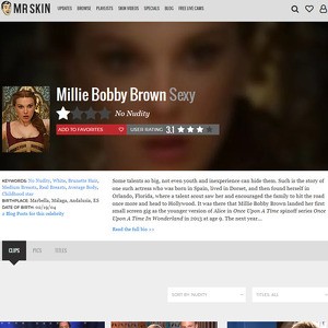 Millie Bobby Brown, ヌード有名人リスト