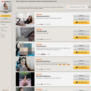CamContacts Trans, Câmaras de sexo trans em direto