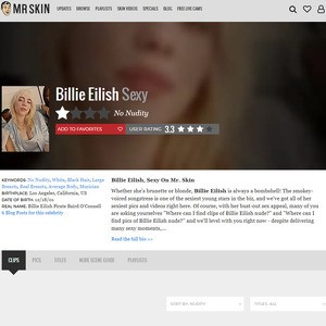 Billie Eilish, ヌード有名人リスト